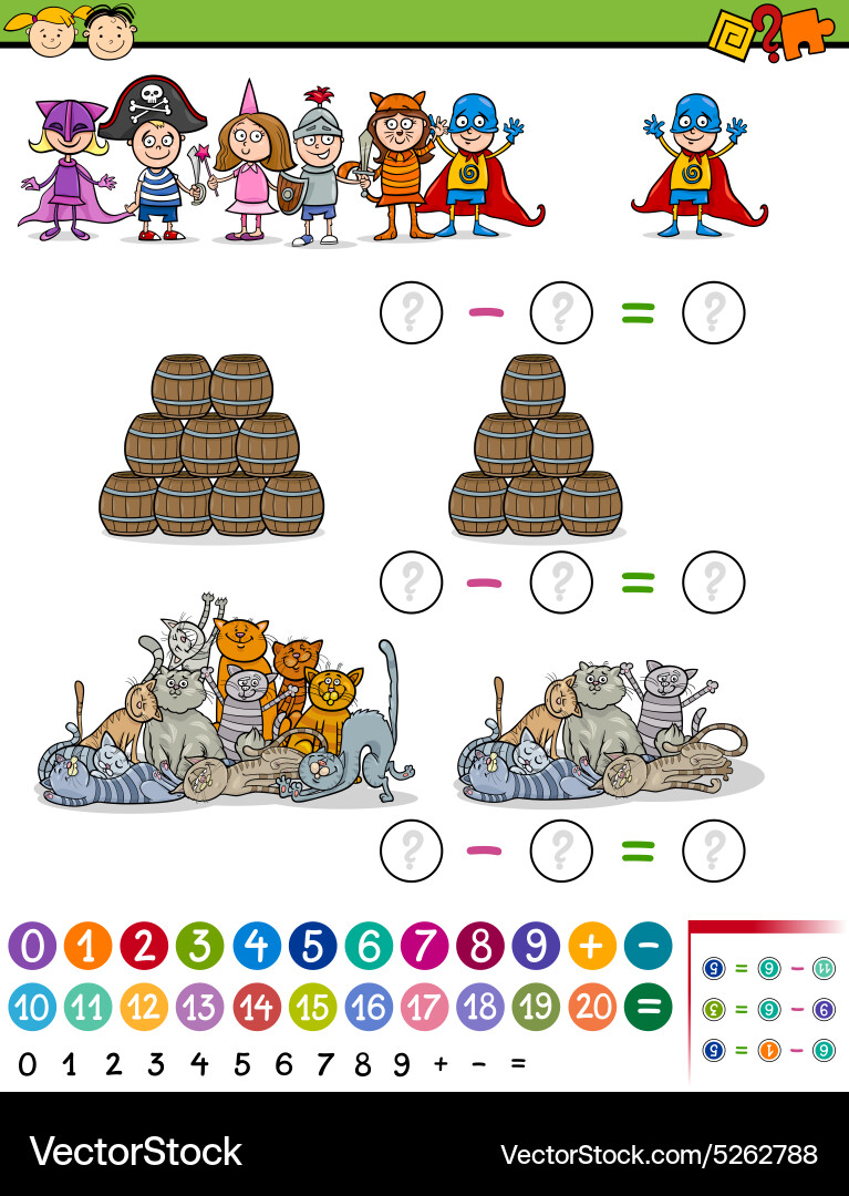 Math game cartoon Royalty Free Vector Image - VectorStock