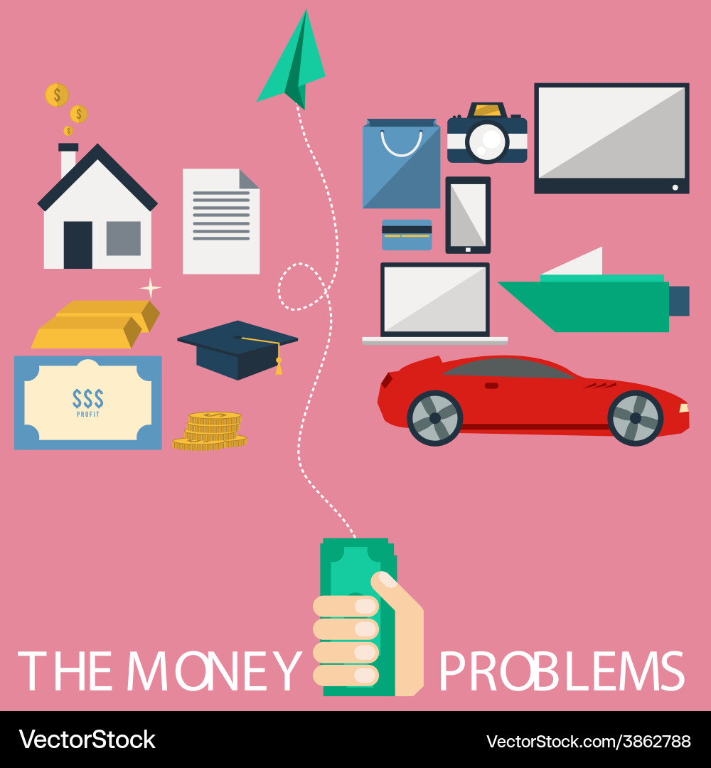 Money problems Royalty Free Vector Image - VectorStock
