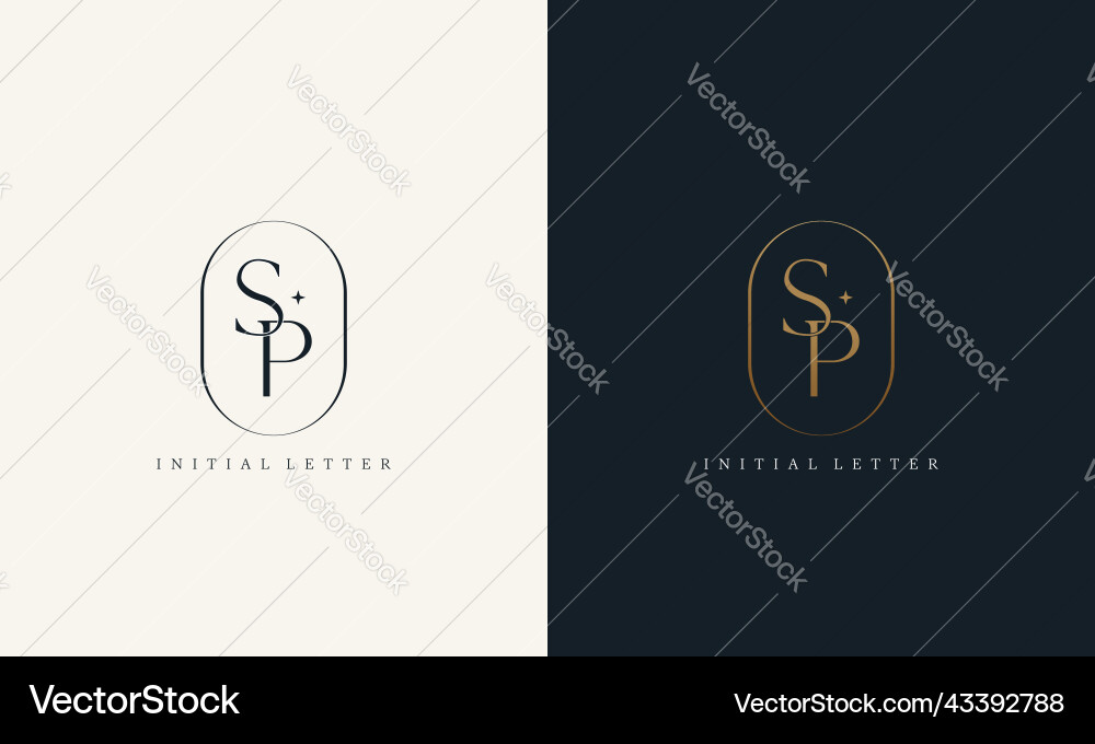 Premium sp logo monogram with gold circle frame – Royalty-Free Vector ...