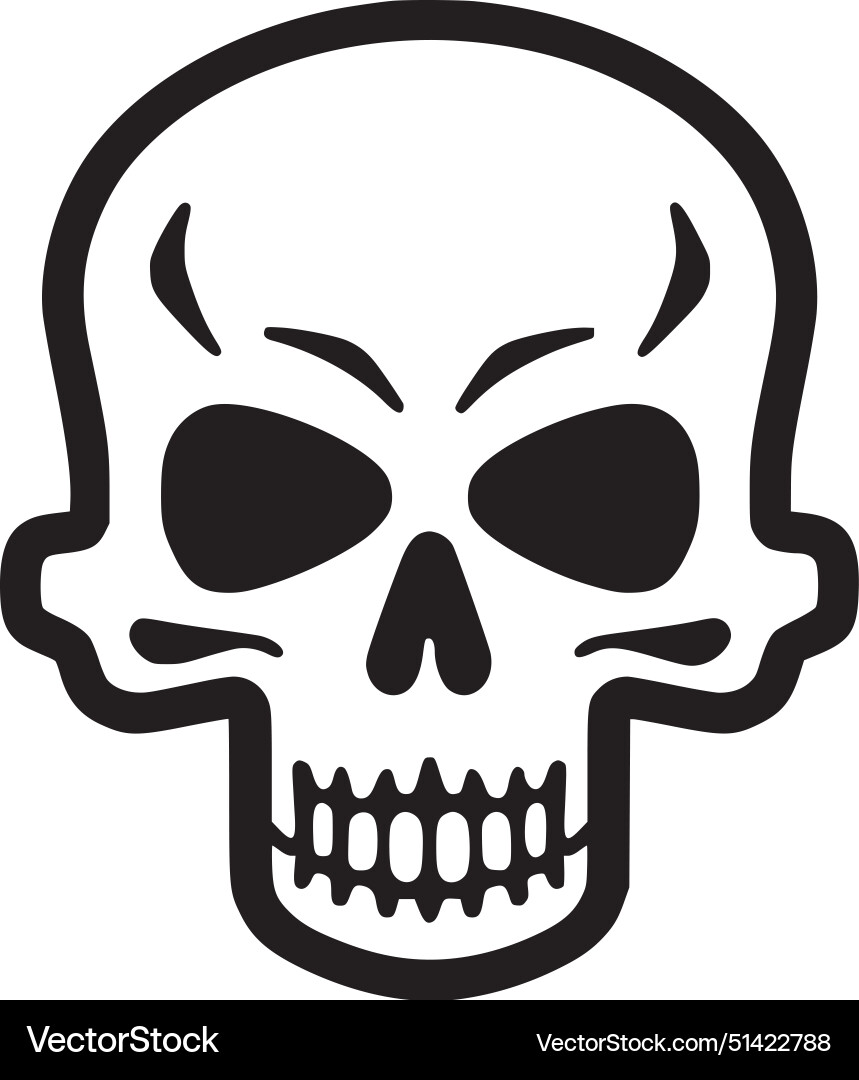 Skull - minimalist and simple silhouette Vector Image
