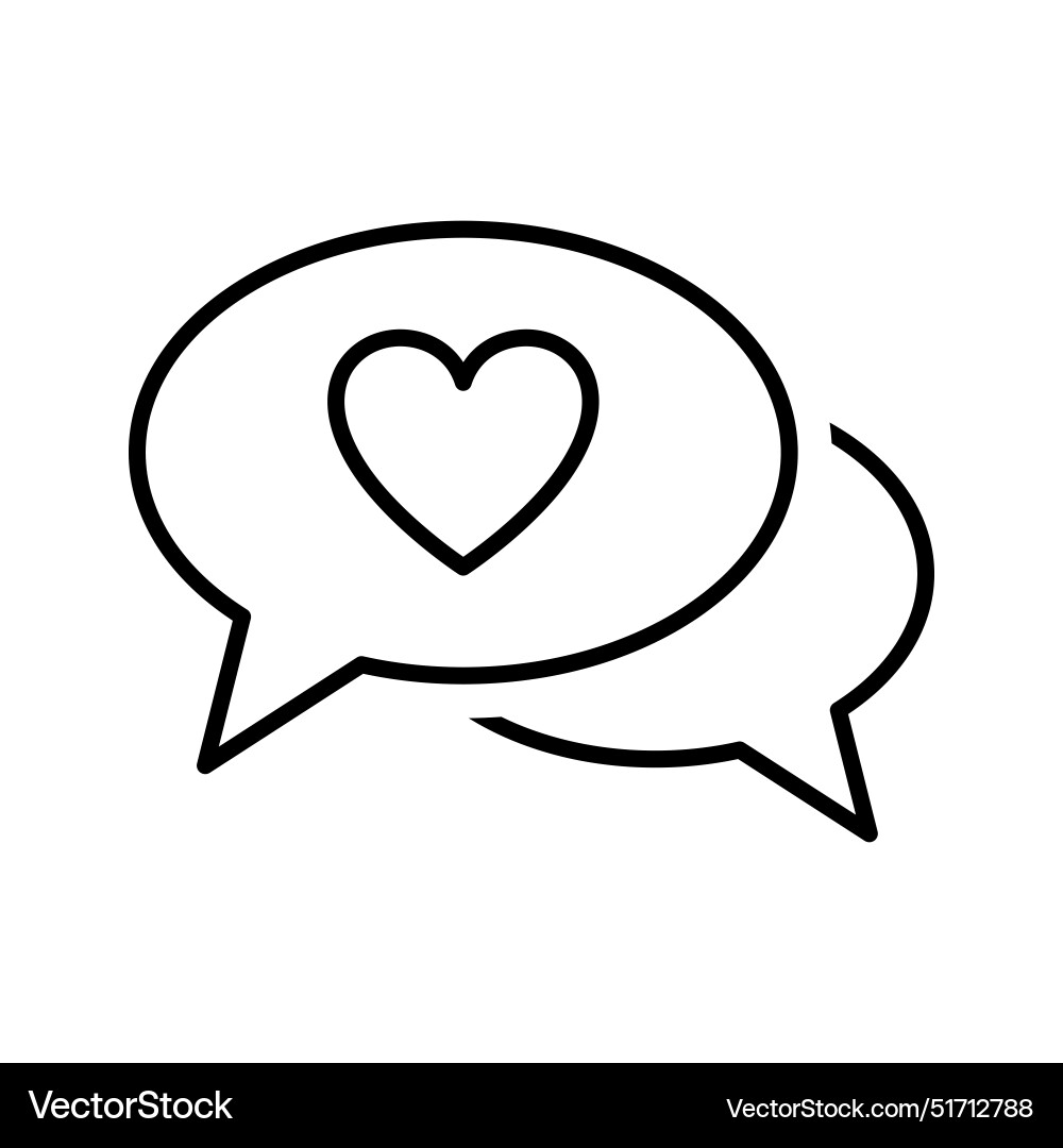 Speech bubbles with hearts messenger conversation Vector Image