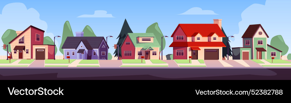 Suburban houses set Royalty Free Vector Image - VectorStock