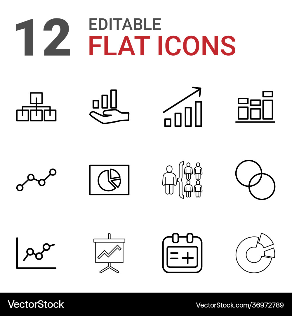 12 chart icons Royalty Free Vector Image - VectorStock