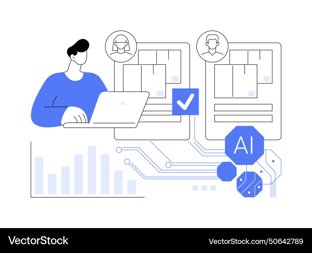 Ai-analyzed supplier performance abstract concept Vector Image
