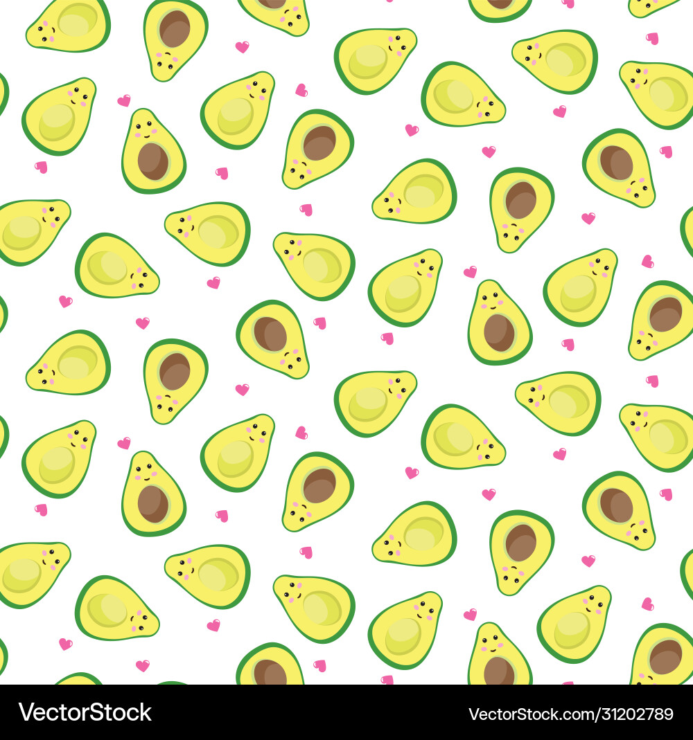 Avocado Seamless Pattern Royalty Free Vector Image