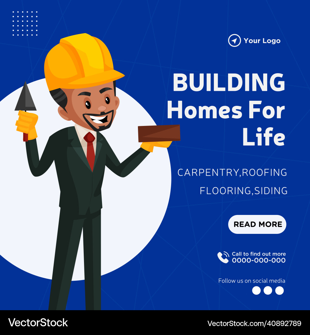 Banner design of engineer Royalty Free Vector Image