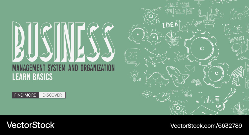 Business management concept with doodle design Vector Image
