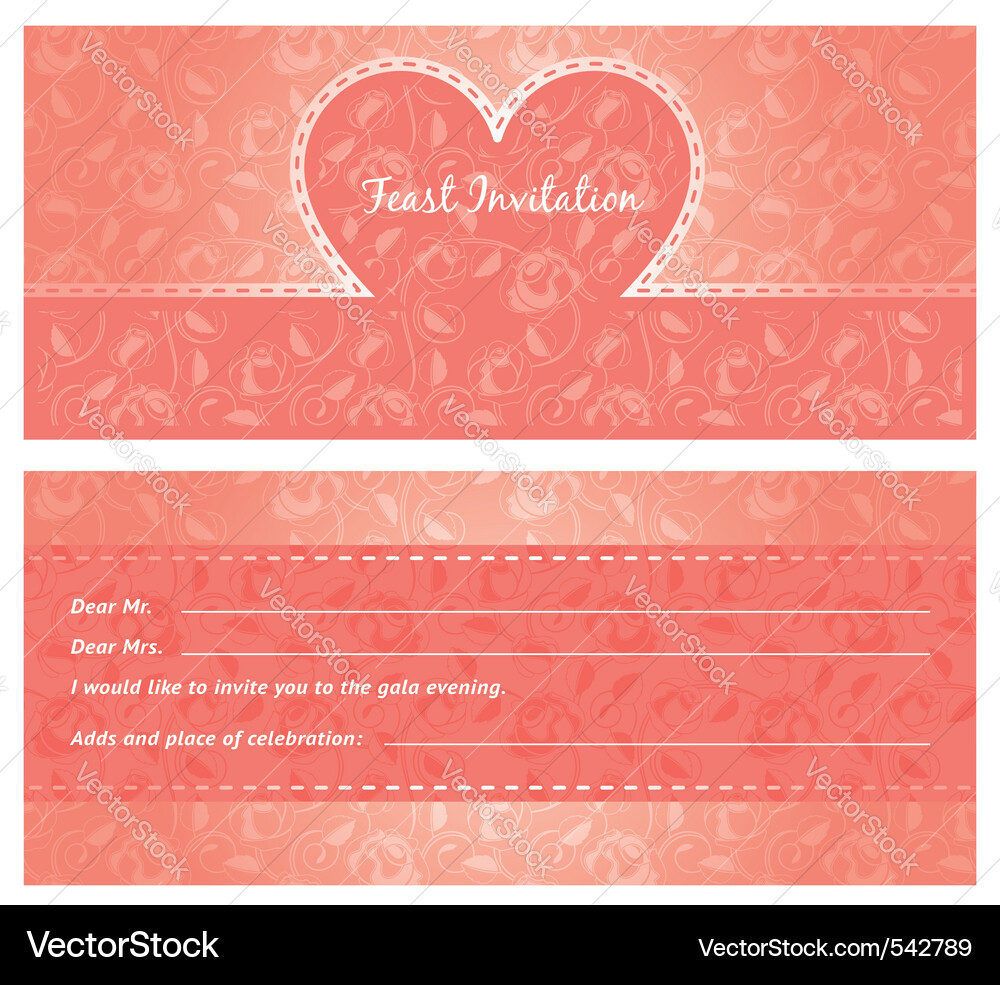 Feast invitation template Royalty Free Vector Image