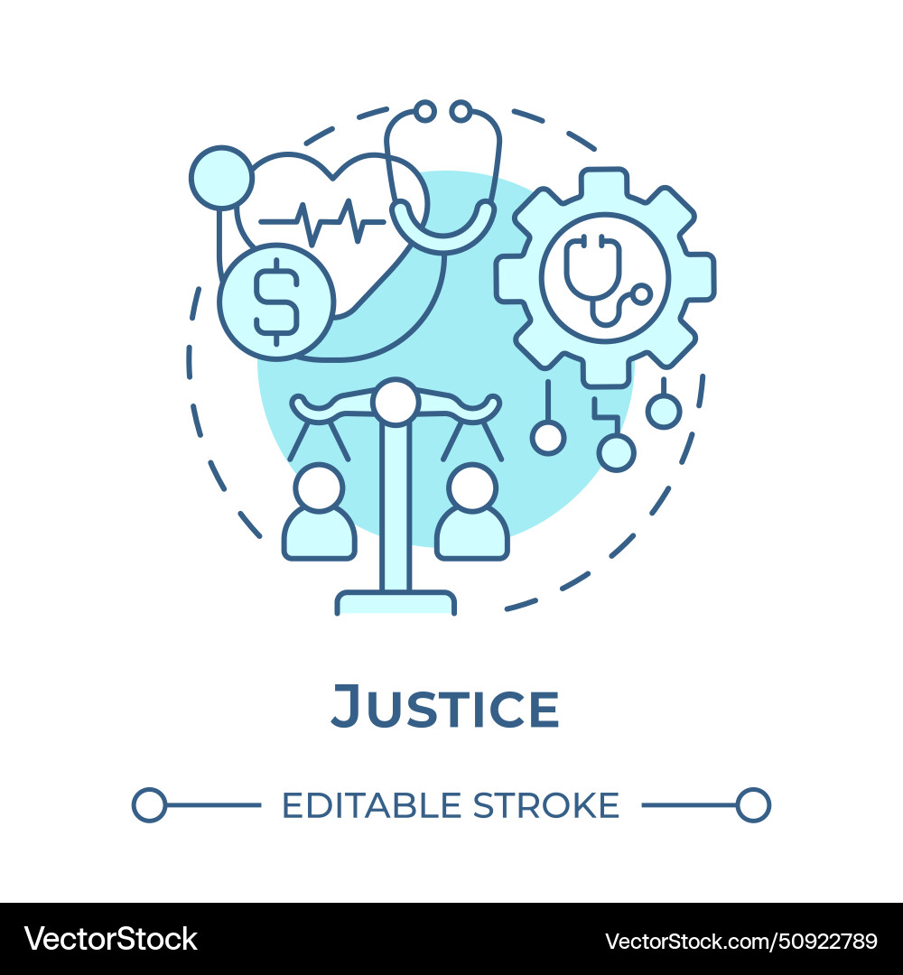 Justice soft blue concept icon Royalty Free Vector Image