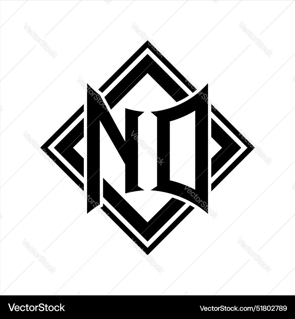 Nd letter logo with abstract shield shape Vector Image