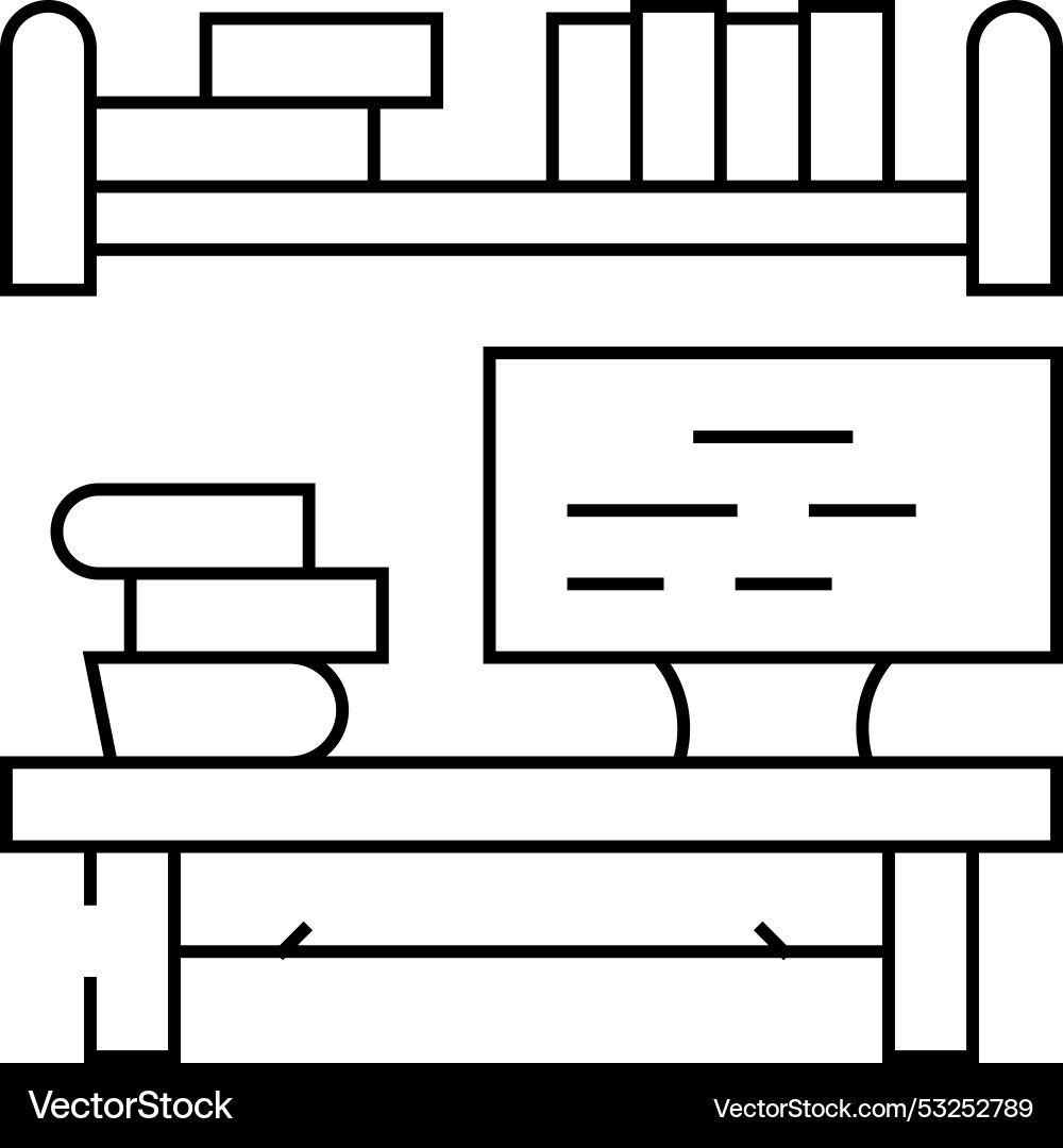 Place to study line icon Royalty Free Vector Image