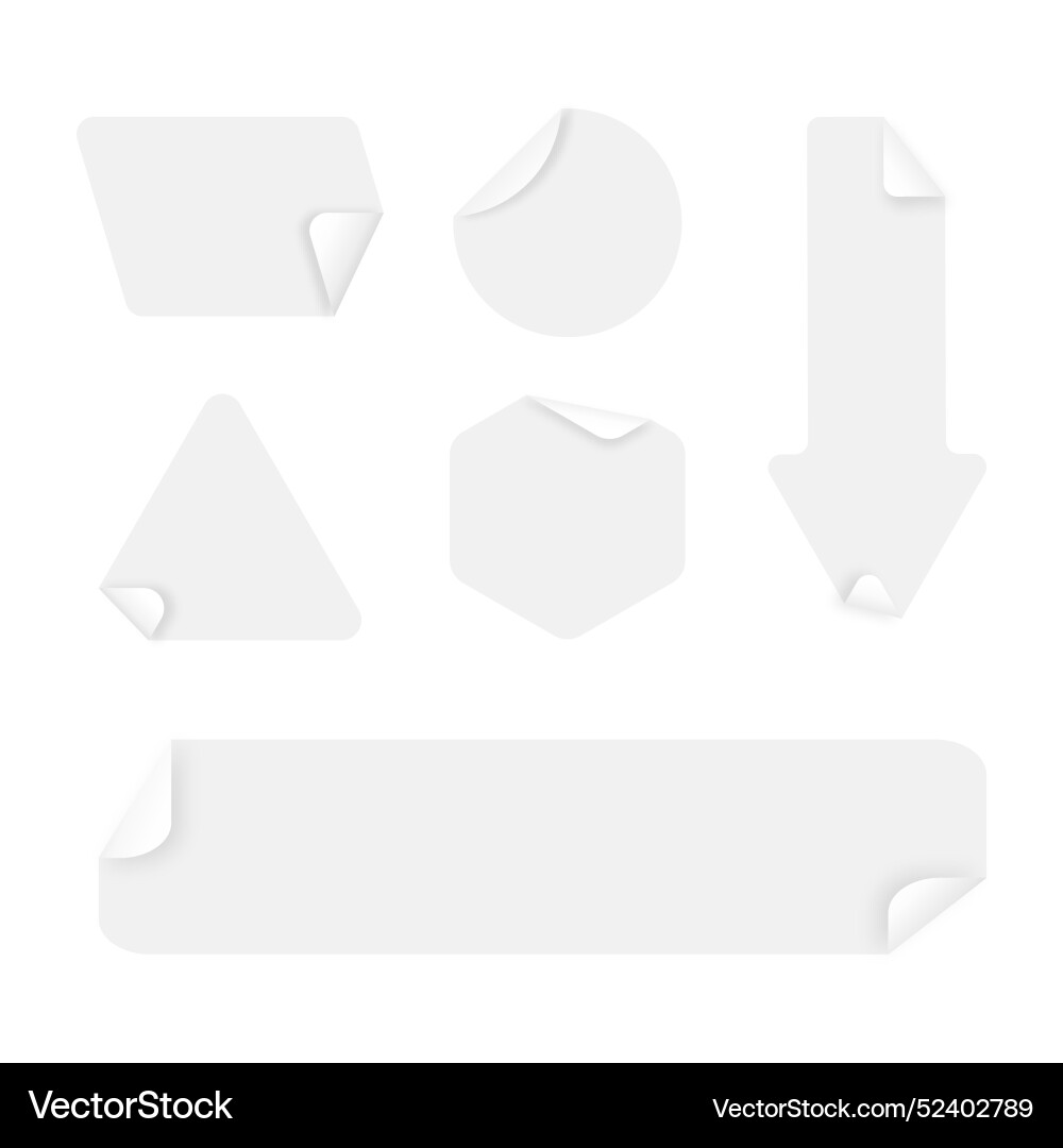 Realistic paper sticker collection Royalty Free Vector Image