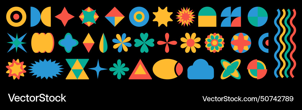 Retro element graphic shape figure isolated Vector Image