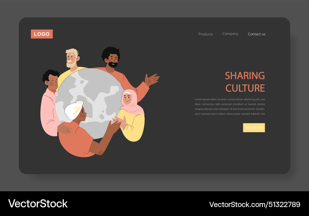 Sharing culture flat Royalty Free Vector Image