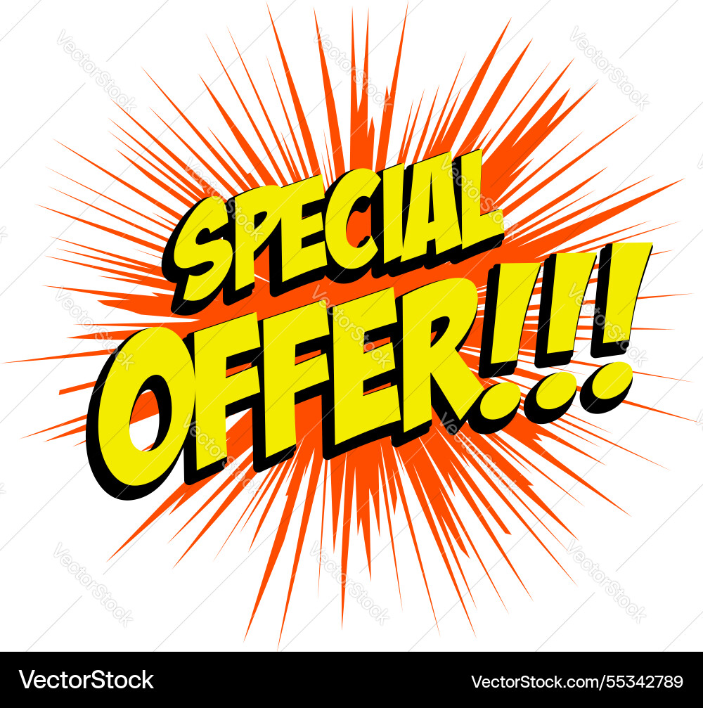 Special offer pop art style phrase comic Vector Image