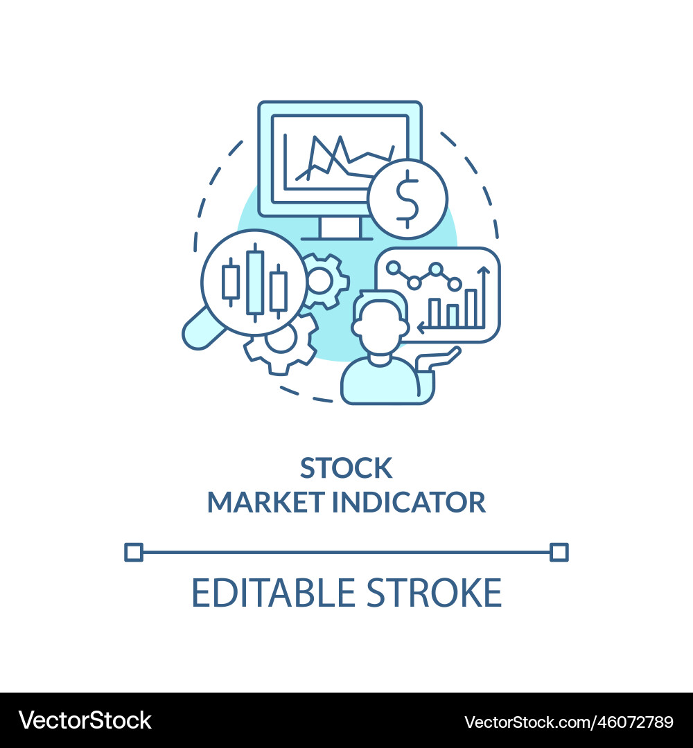 Stock market indicator turquoise concept icon Vector Image