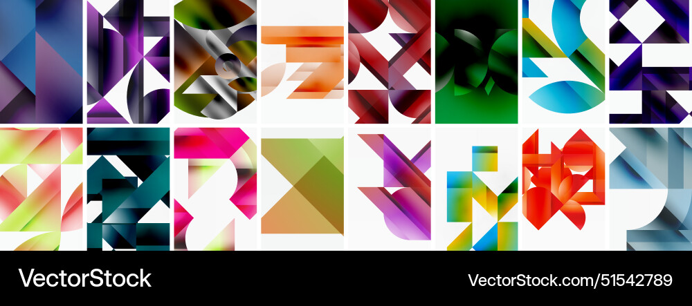 Triangles and circles abstract shapes templates Vector Image