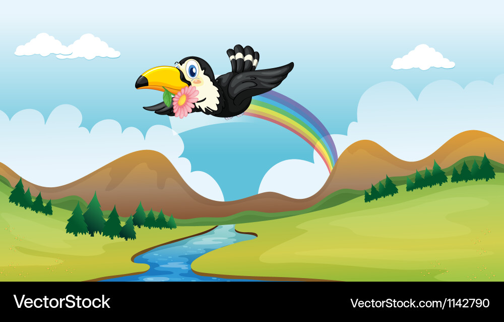 Flying bird Royalty Free Vector Image - VectorStock