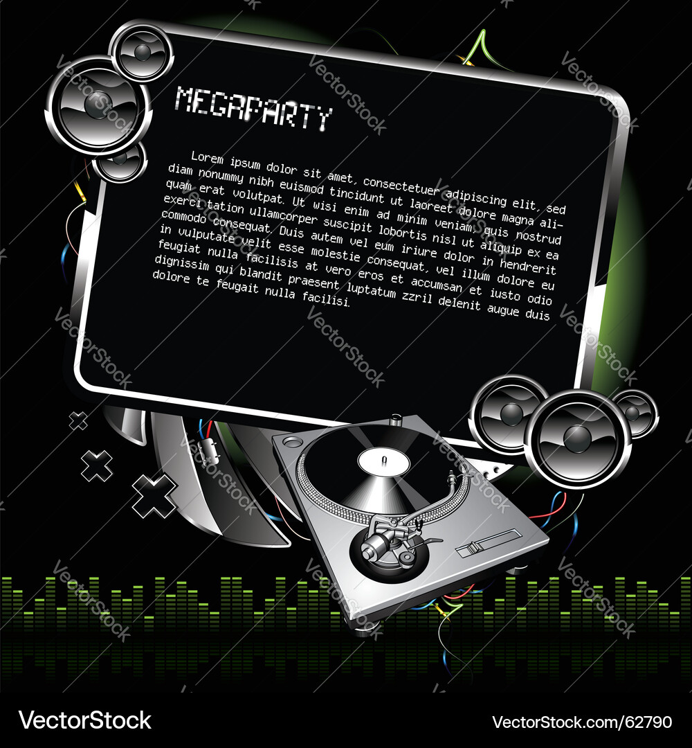 Futuristic Music Party Banner Royalty Free Vector Image