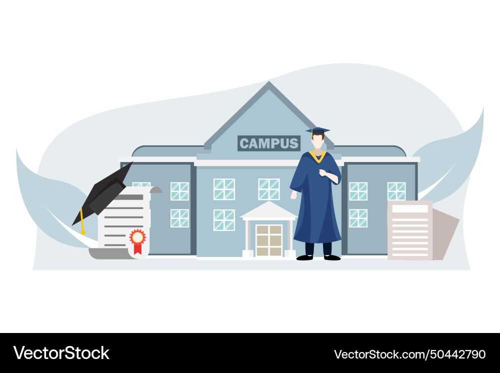 Graduation flat design Royalty Free Vector Image