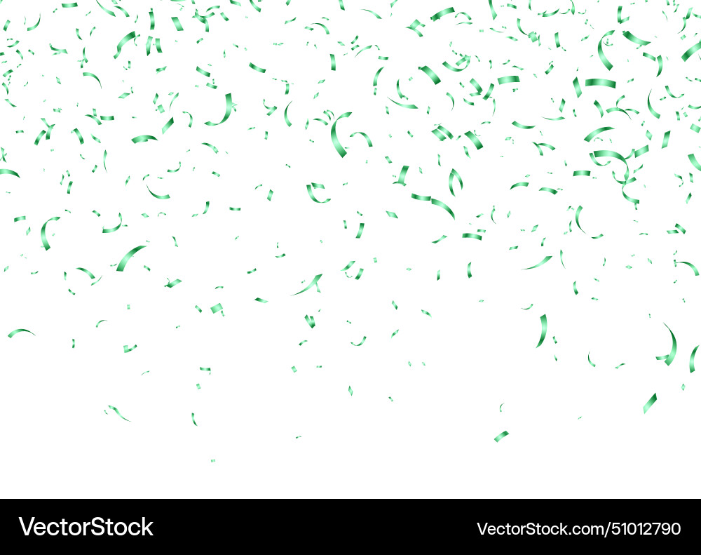 Green confetti falling paper ribbons isolated Vector Image