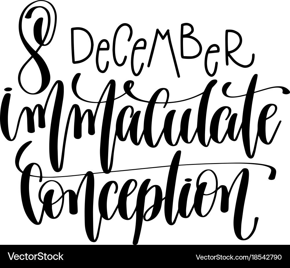 Immaculate conception hand lettering Royalty Free Vector