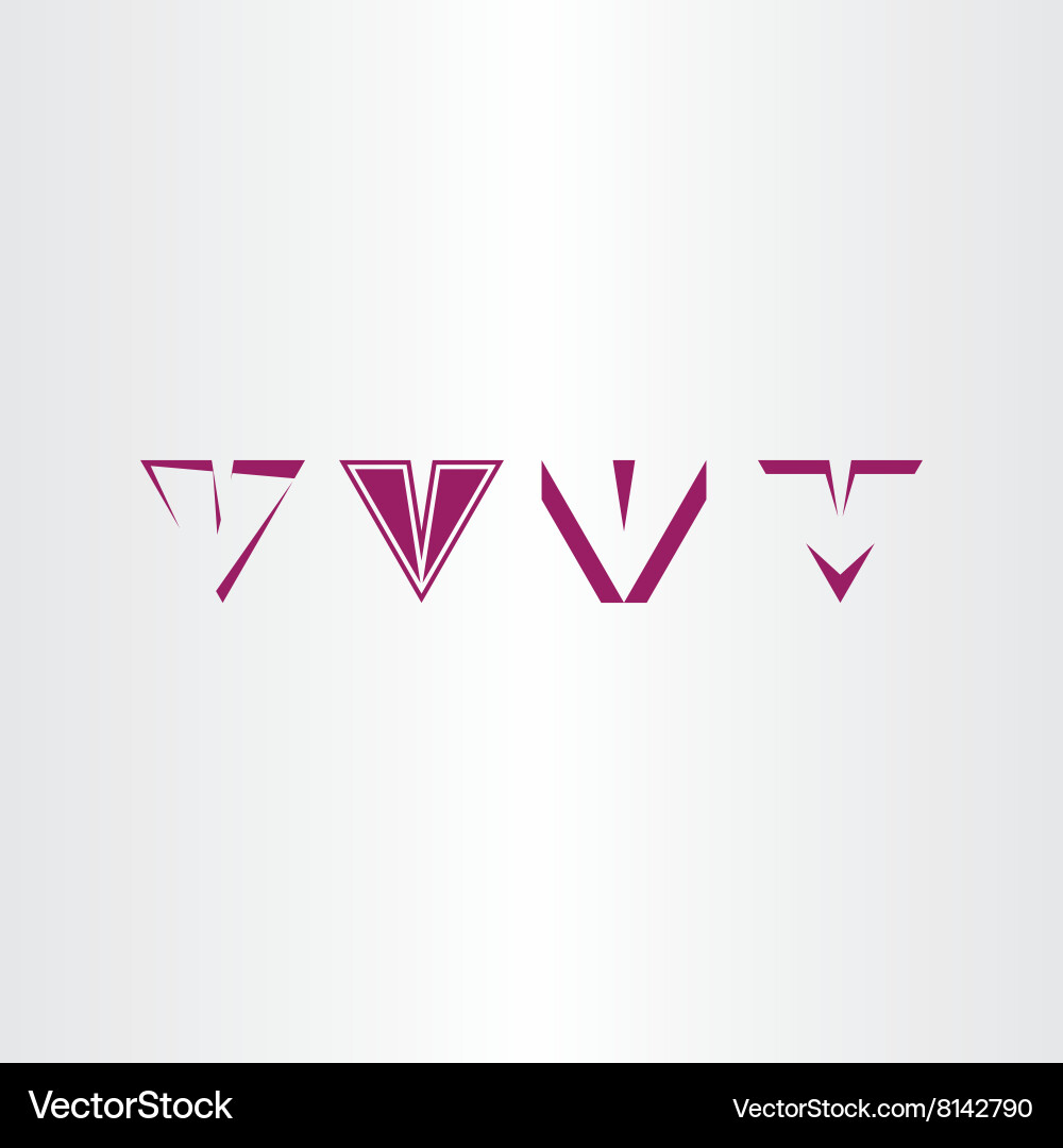 Letter v icon sign set collection logo Royalty Free Vector
