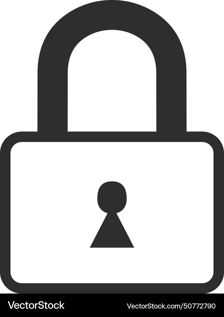 Lock icon security symbol privacy black sign Vector Image