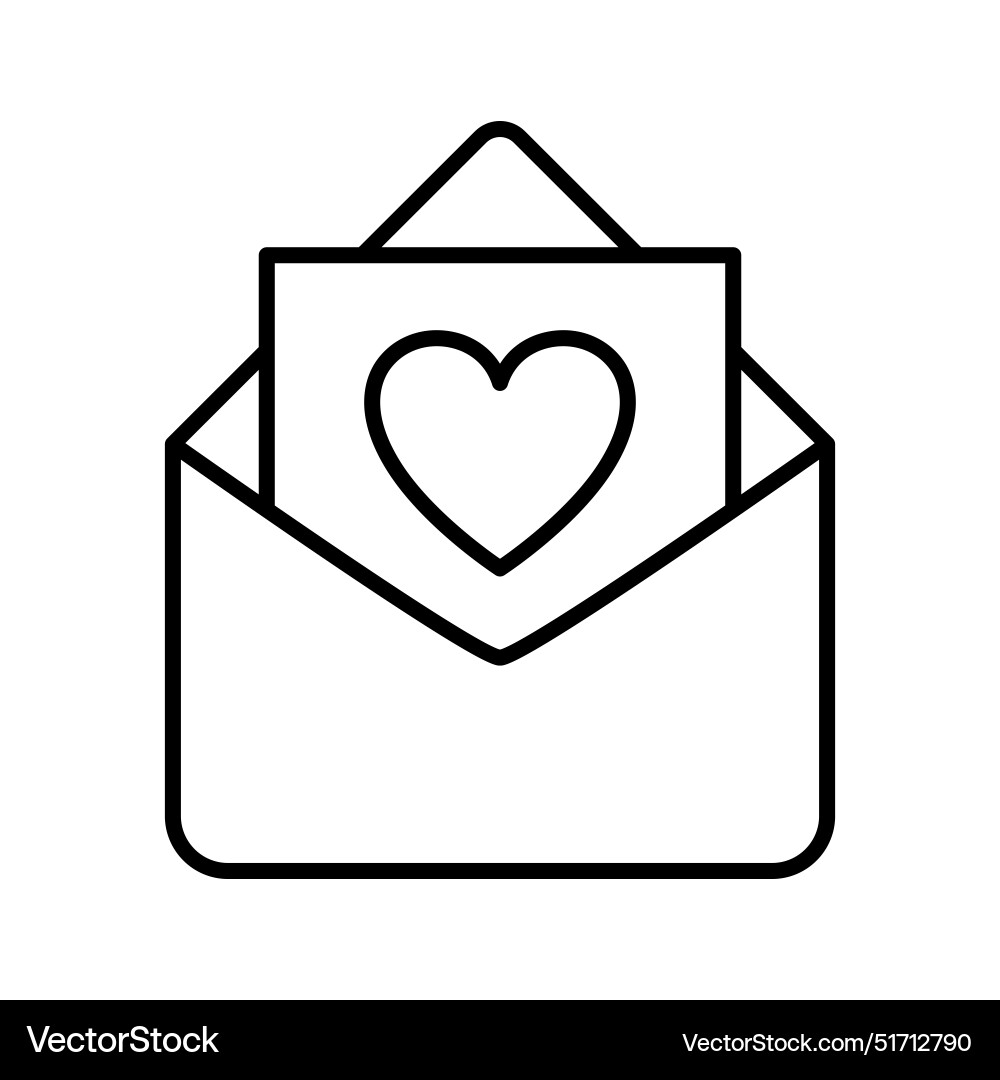 Love letter and envelope icon open romantic Vector Image