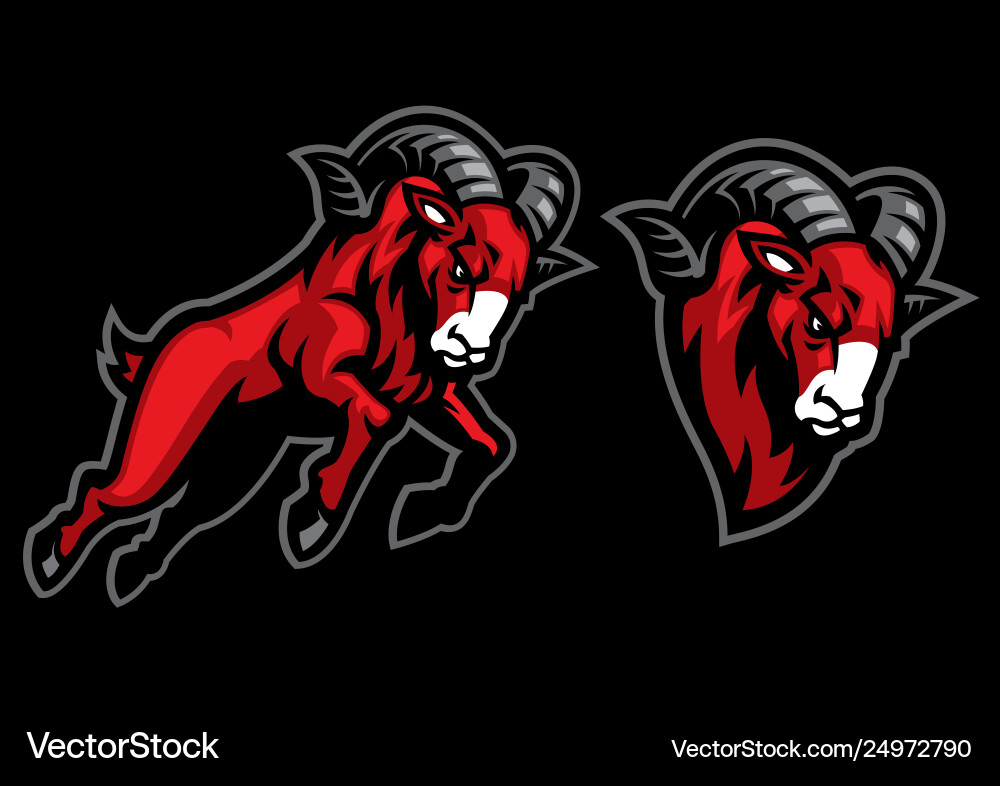 Mascot ram set collection Royalty Free Vector Image