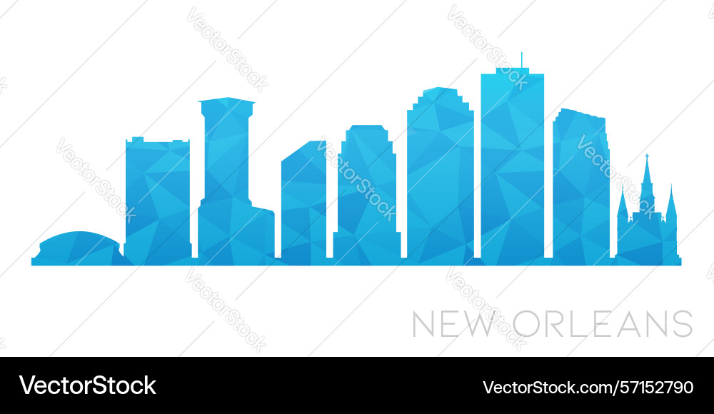 New orleans la usa low poly skyline Royalty Free Vector