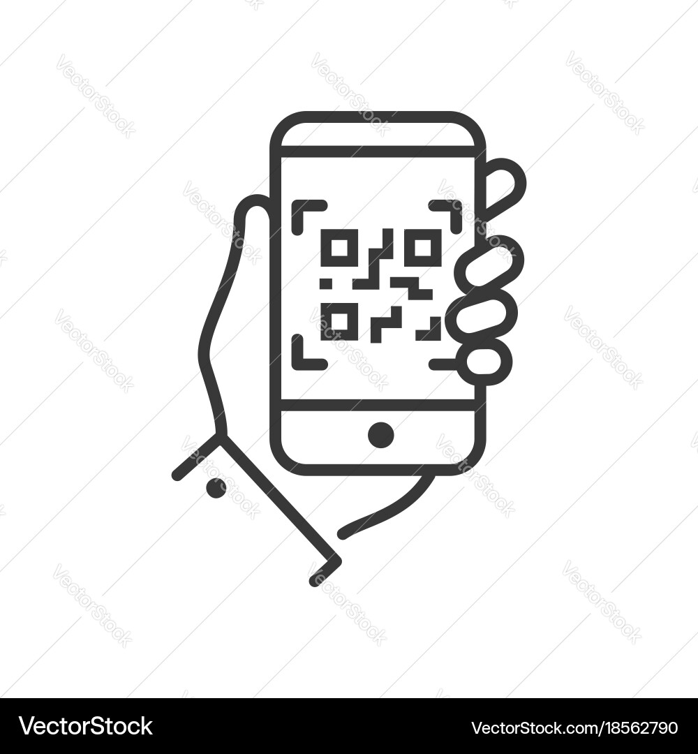 Qr code scanner - line design single isolated icon