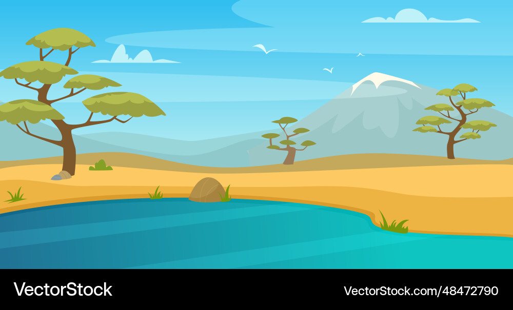 Savannah background outdoor landscape Royalty Free Vector