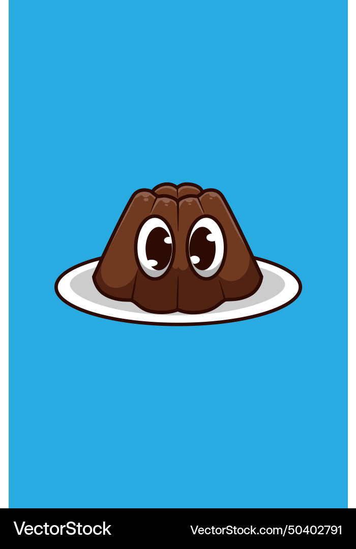 Chocolate pudding cartoon Royalty Free Vector Image
