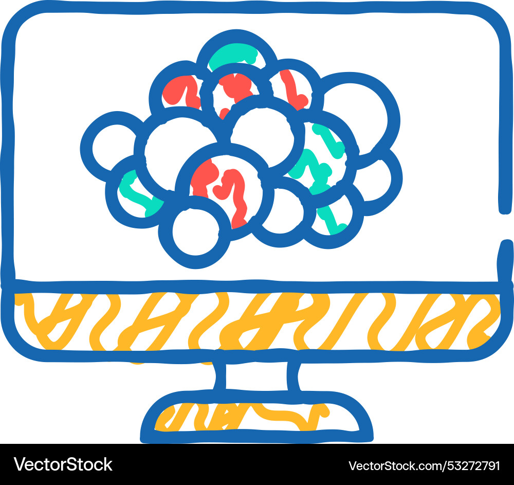 Color blindness test ophthalmology icon doodle Vector Image