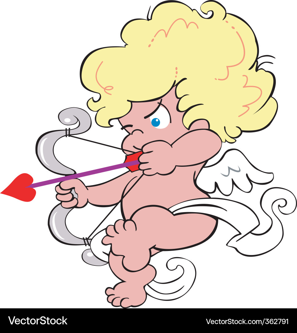 Cupid shooting Royalty Free Vector Image - VectorStock