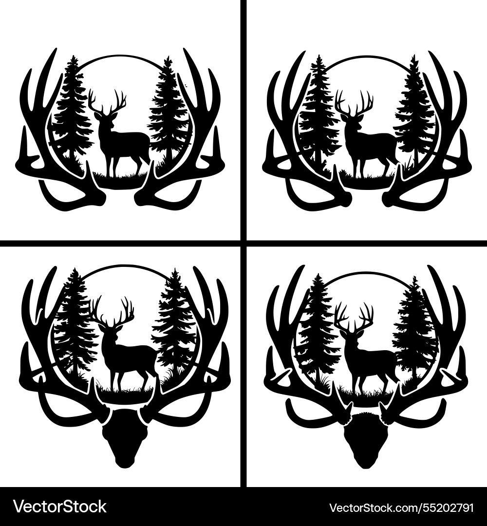 Detailed deer head whitetail deer Royalty Free Vector Image