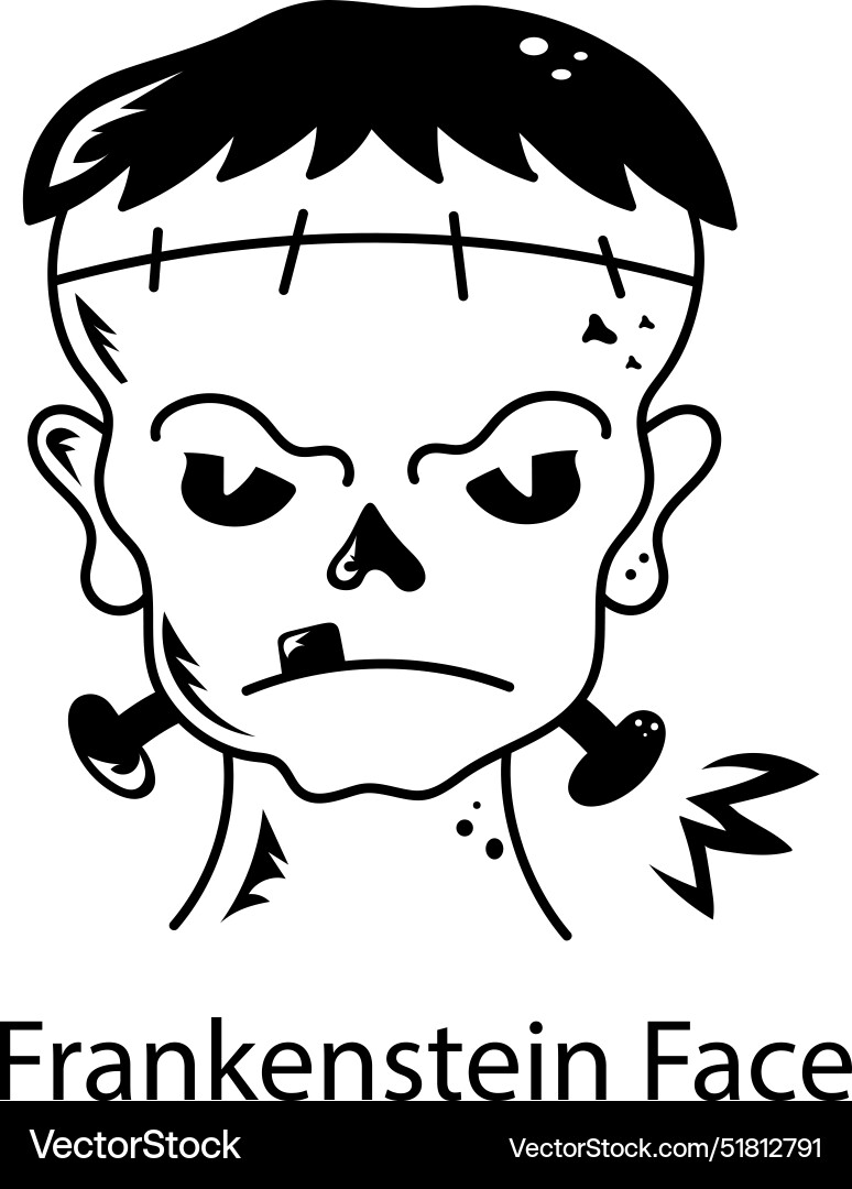 Frankenstein face Royalty Free Vector Image - VectorStock