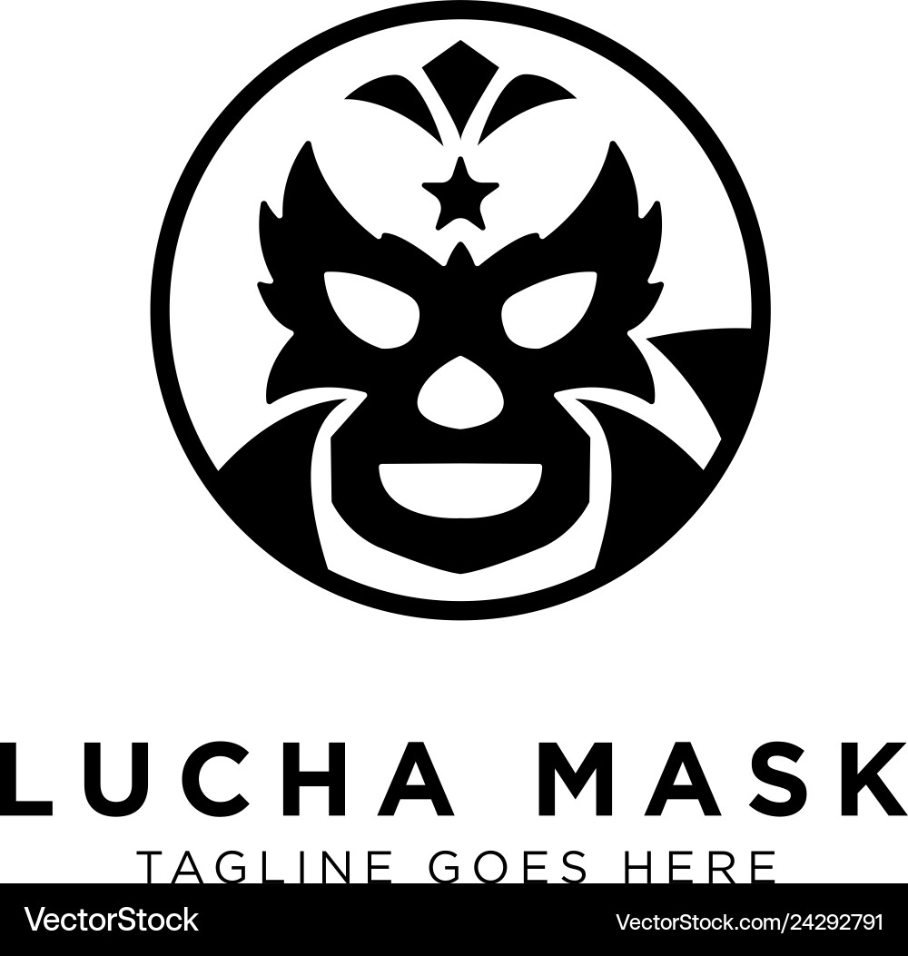 Lucha mask logo concept creative minimal design Vector Image