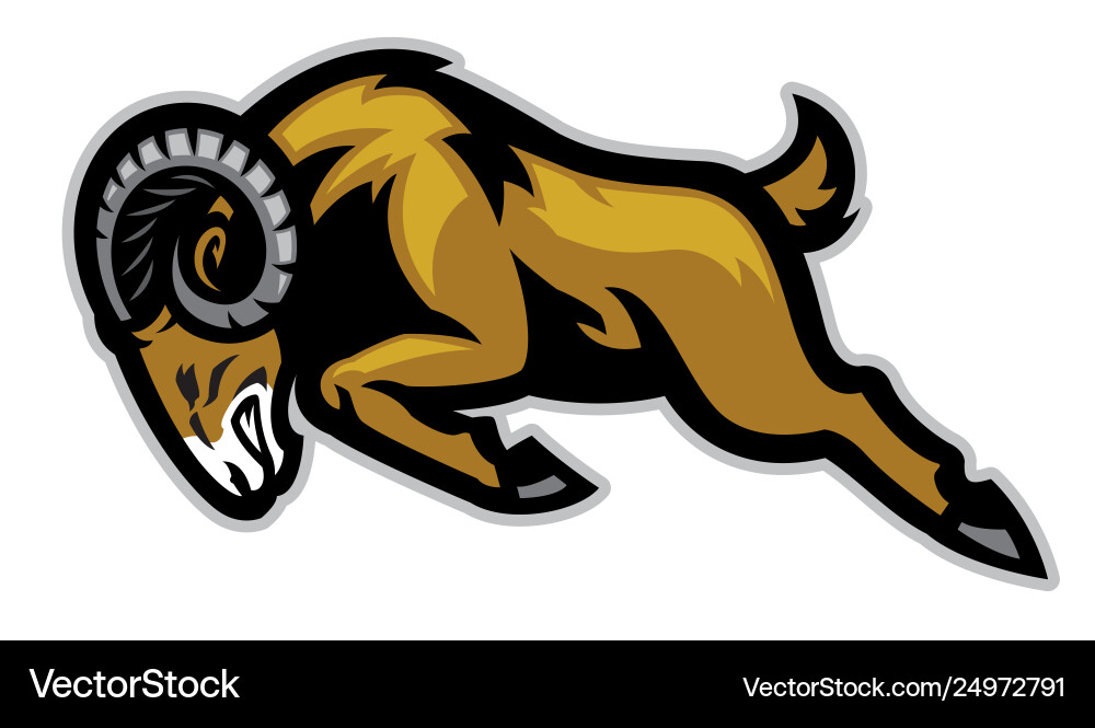 Ram mascot charging Royalty Free Vector Image - VectorStock