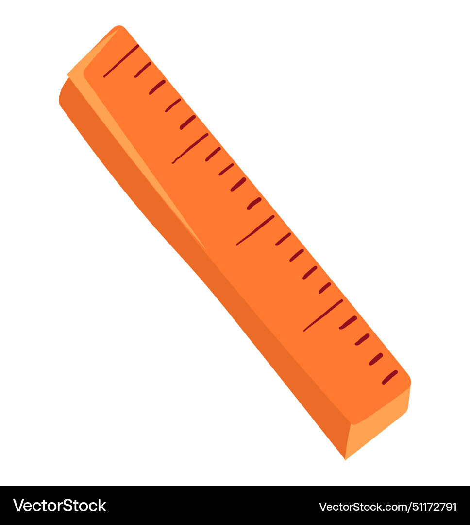 Straight ruler in flat design school stationery Vector Image