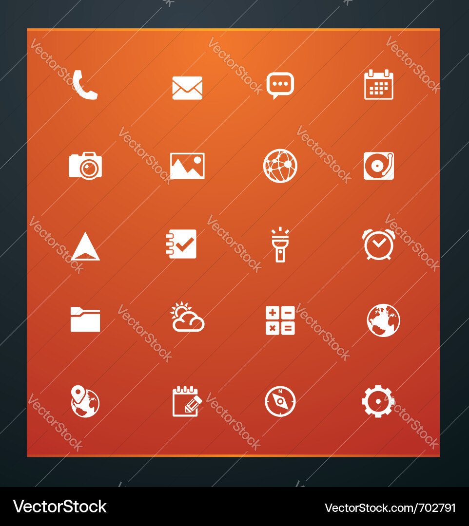 Universal glyphs 16 phone symbols 5 Royalty Free Vector