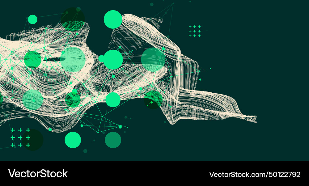 Abstract wave lines design element for technology Vector Image