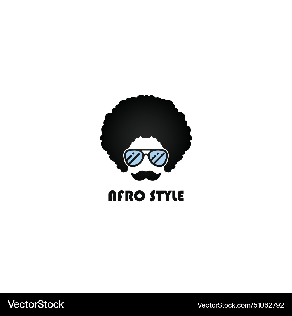 Afro style logo design symbol flat Royalty Free Vector Image
