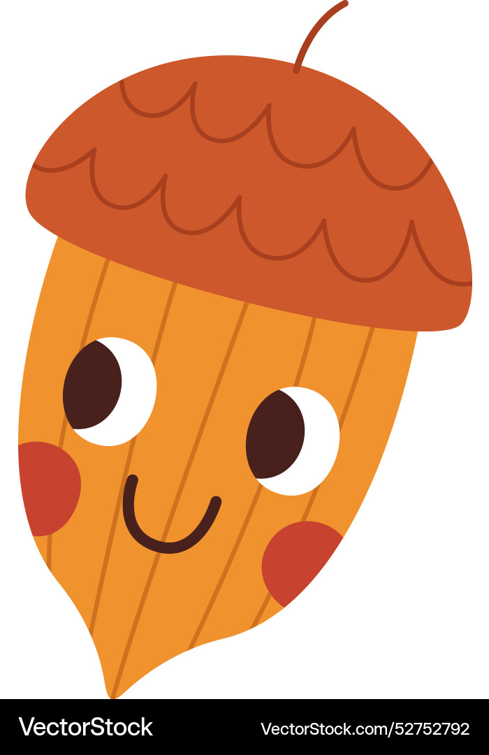 Autumn acorn character Royalty Free Vector Image