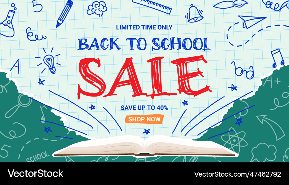 Back to School Sale Collage Royalty Free Vector Image