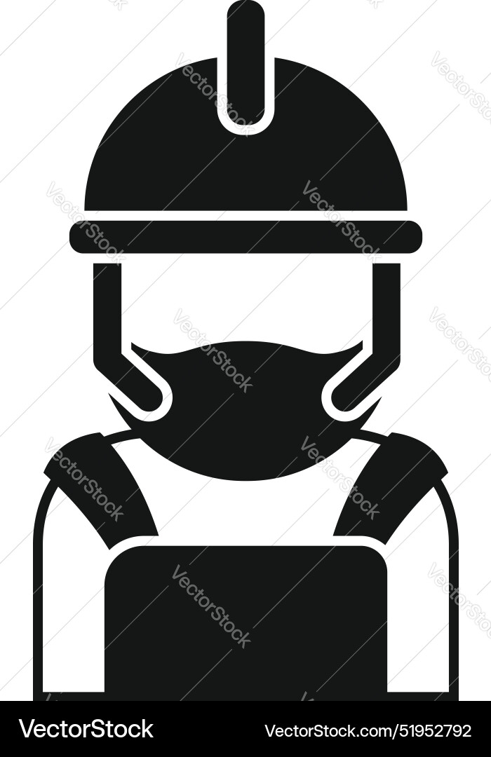 Construction worker wearing protective mask Vector Image