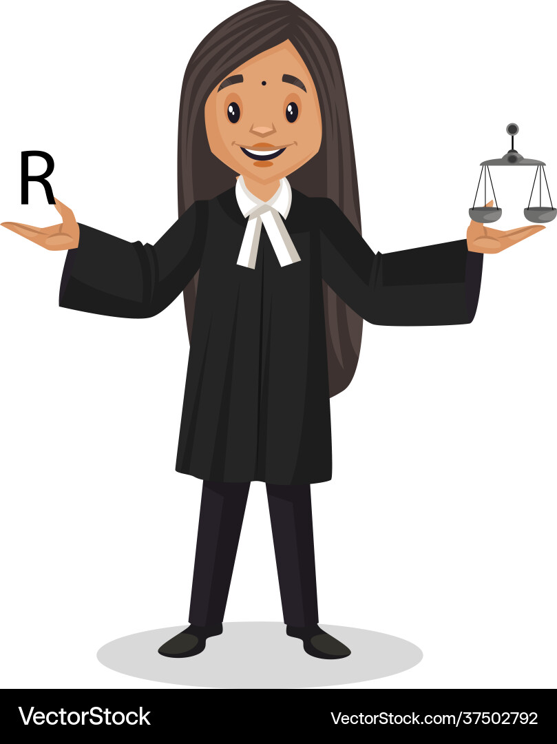 Female judge cartoon character Royalty Free Vector Image