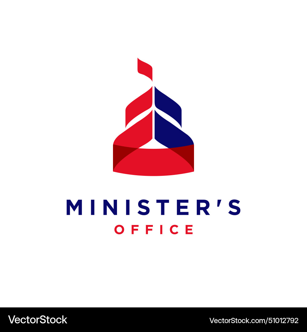Ministers office logo building Royalty Free Vector Image