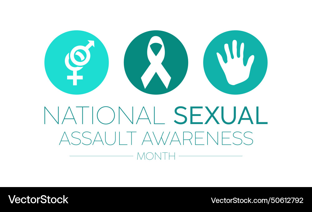 National Sexual Assault Awareness Month Observed Vector Image